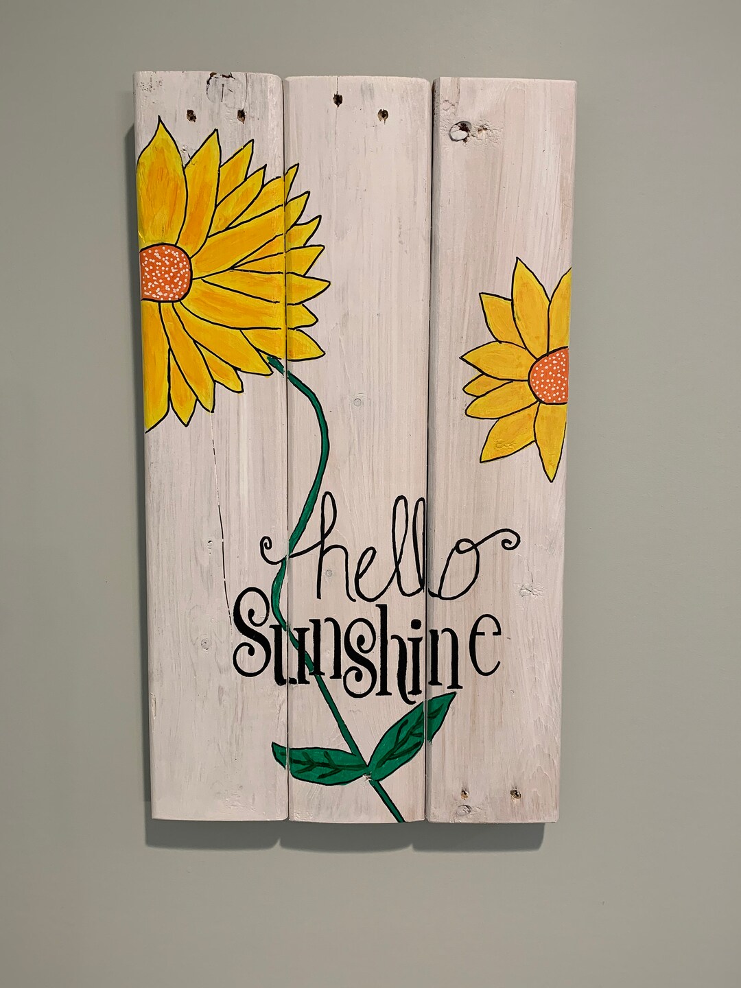 Hello Sunshine Sign/ Sunflower Wall Decor - Etsy