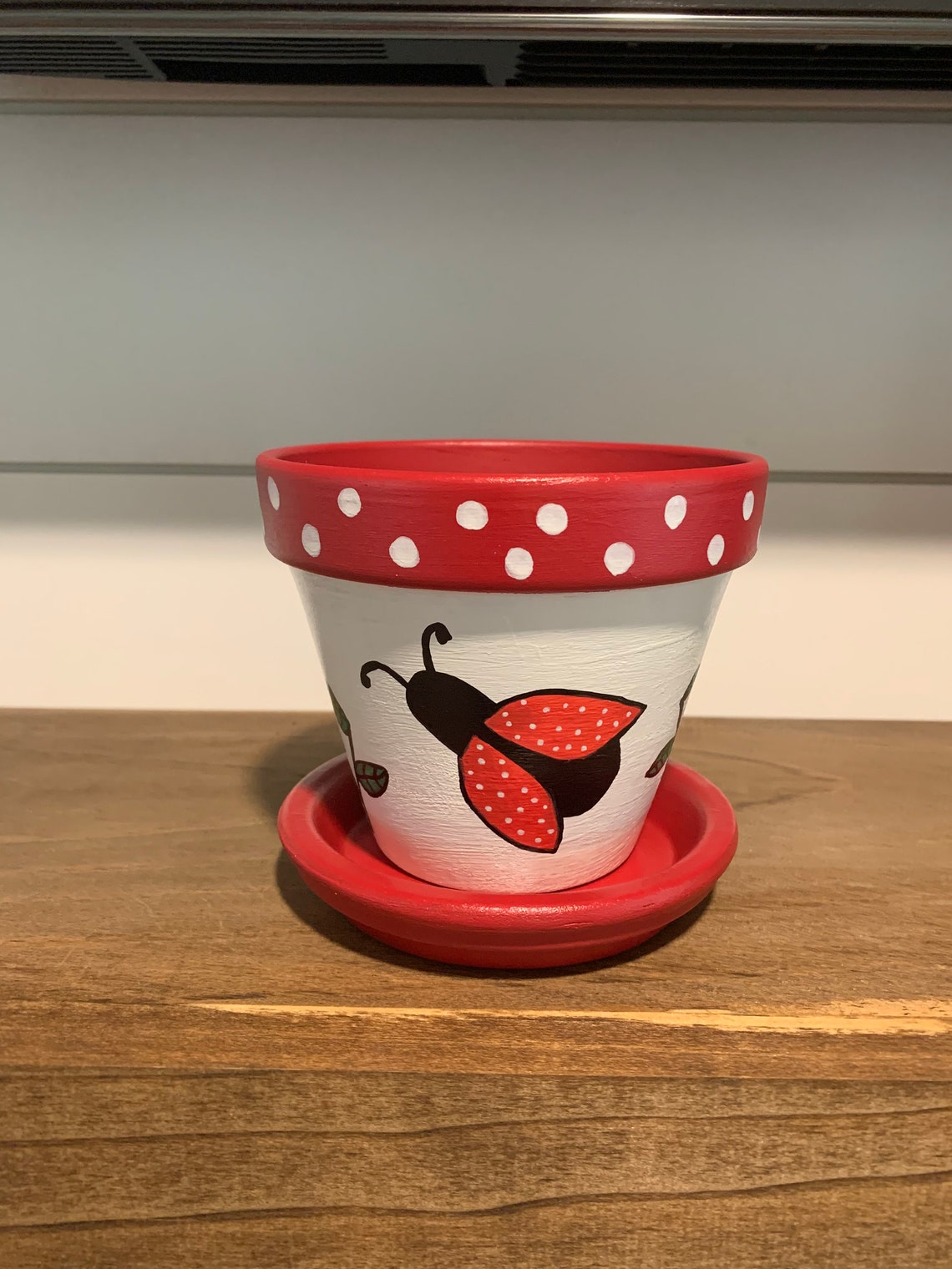 Lady Bug Flower Pot, Small Lady Bug Pot, Clay Lady Bug Pot - Etsy