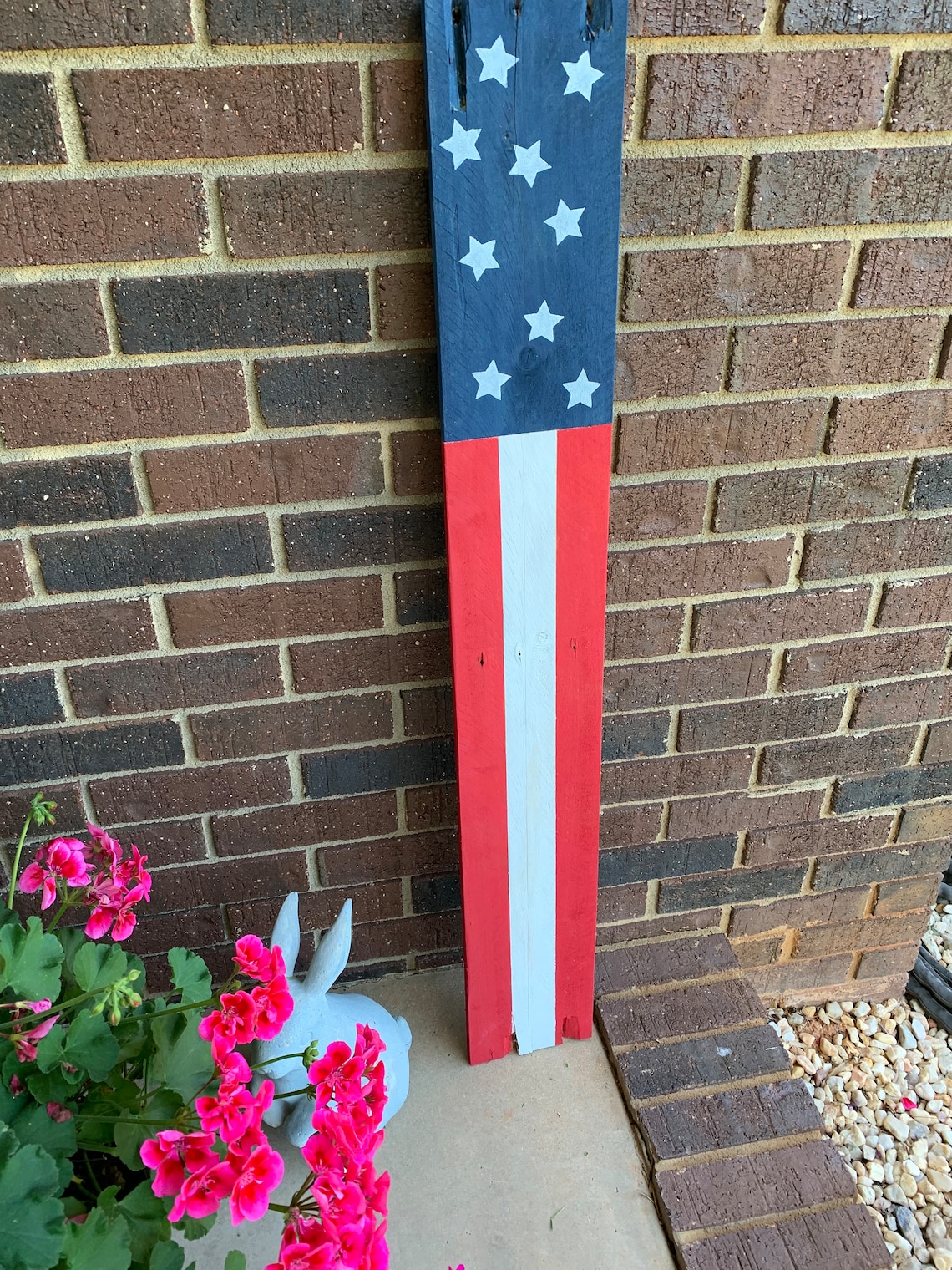 American Flag Porch Sign/ Leaning Porch Sign/ Patriotic Decor - Etsy