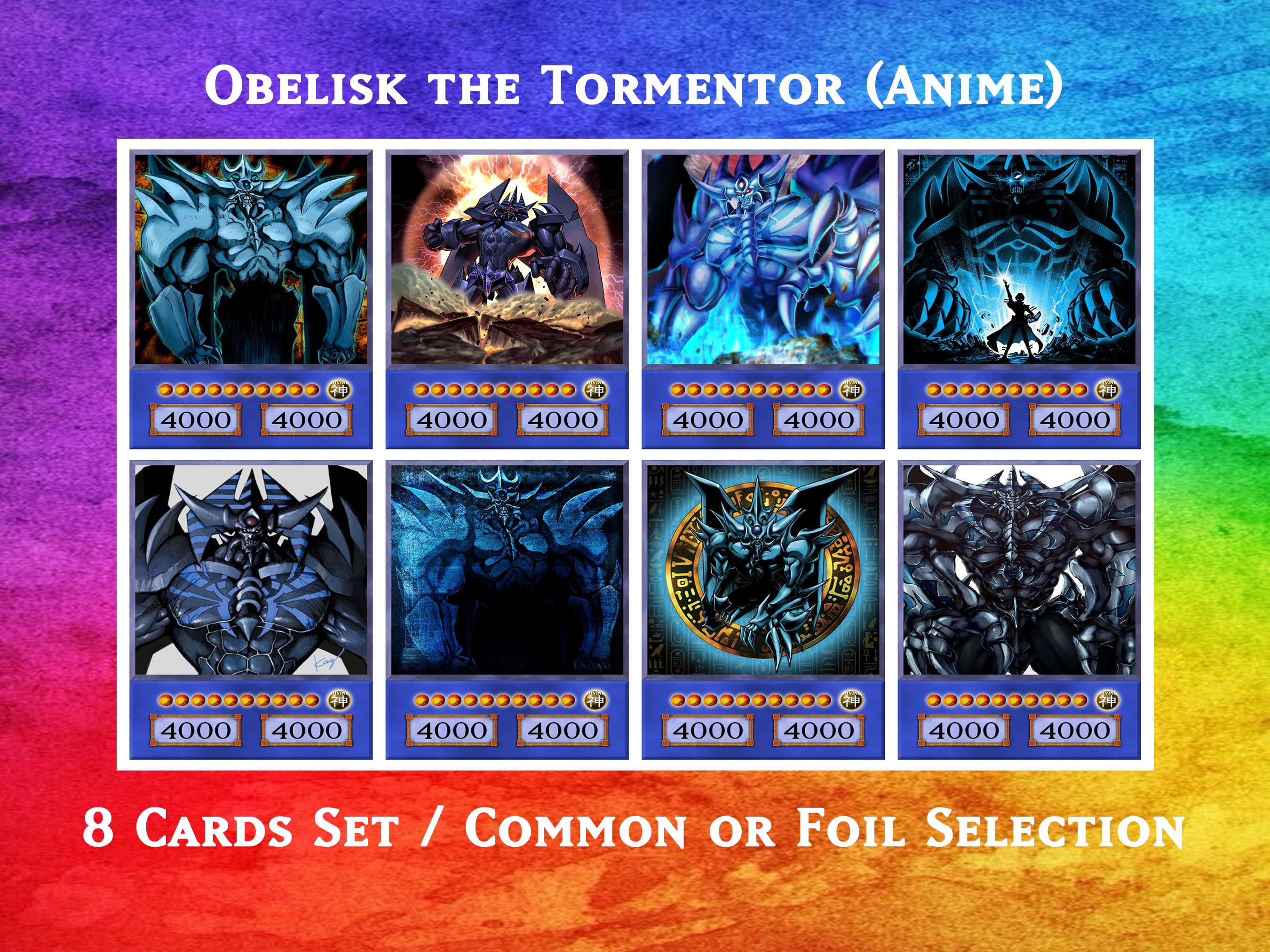 Orica Obelisk the Tormentor Anime Art 8 Cards Set Common / Foil - Etsy
