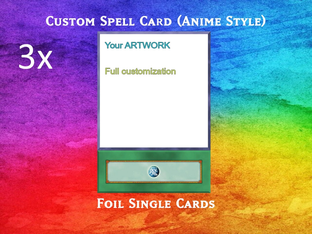3x Anime Style Spell Card custom Frontback Orica FOIL / HOLOGRAPHIC - Etsy