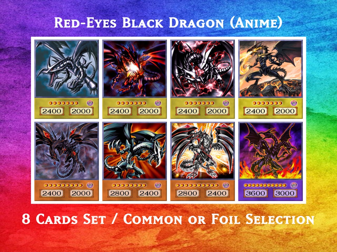 Orica Red-eyes Black Dragon Anime Art 8 Cards Set Common / - Etsy