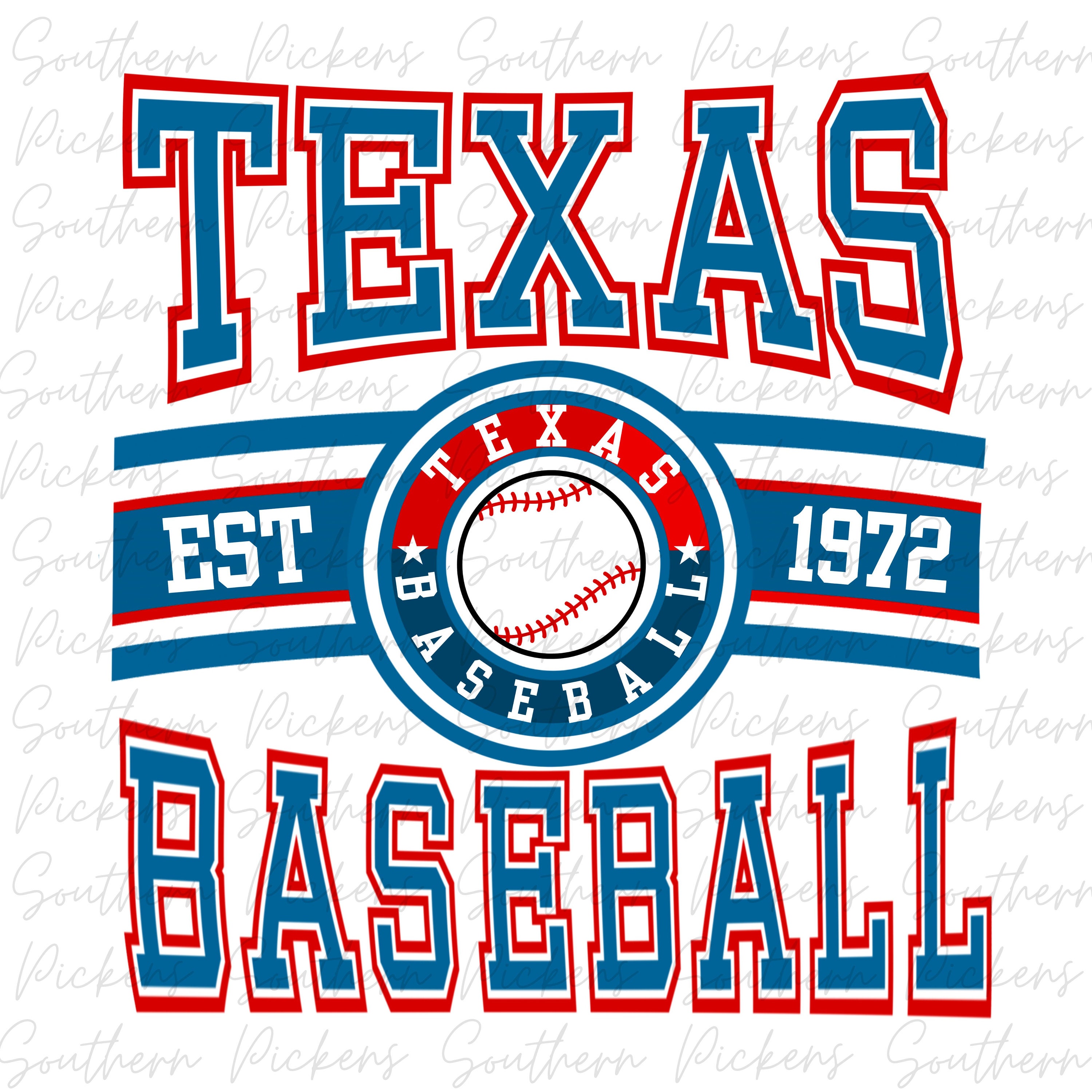 Texas Baseball PNG Sublimation DTF Distressed and Full Color Option ...