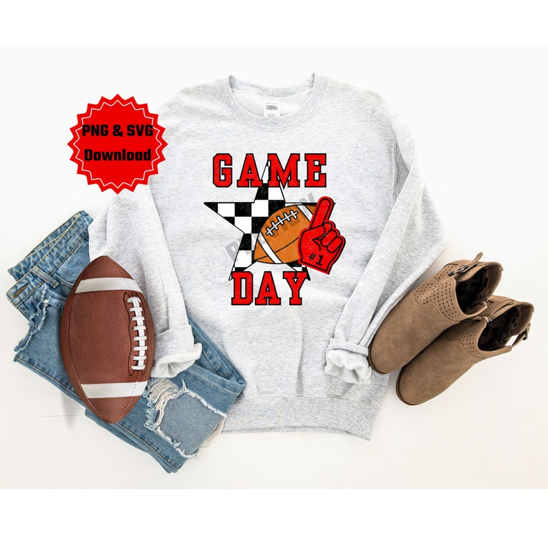 Red Game Day PNG SVG - Etsy
