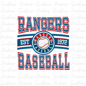Rangers Baseball PNG TRANSFER Sublimation DTF Distressed & Full Color ...