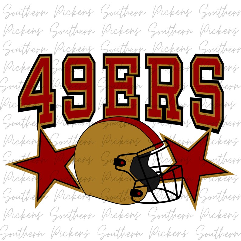 49 * ERS Football PNG With Stars | DTF | - Etsy