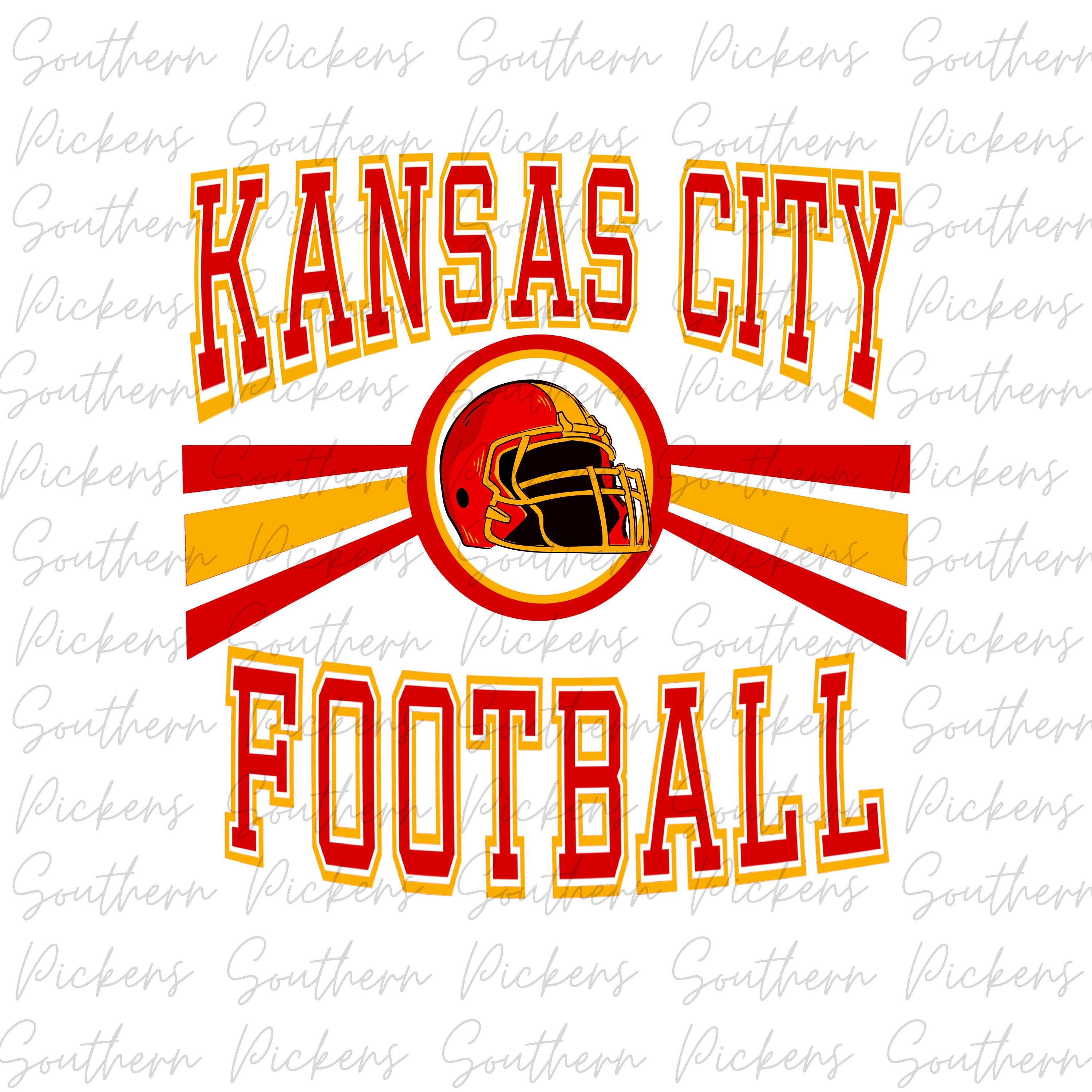 Kansas City PNG Sublimation DTF Football, Vintage and Full Color Option ...