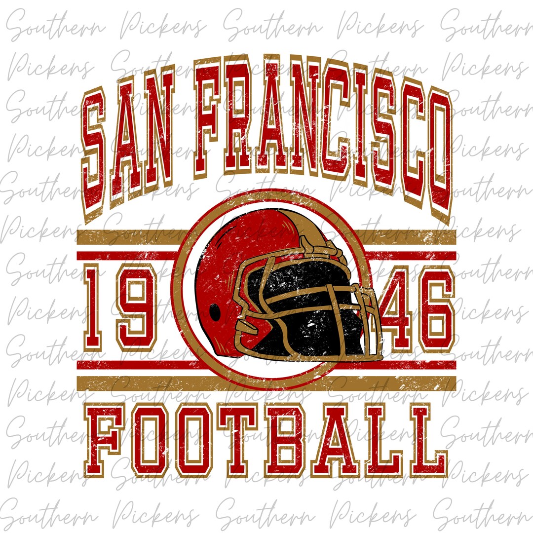 San Francisco Football Vintage Look PNG DTF Sublimation - Etsy