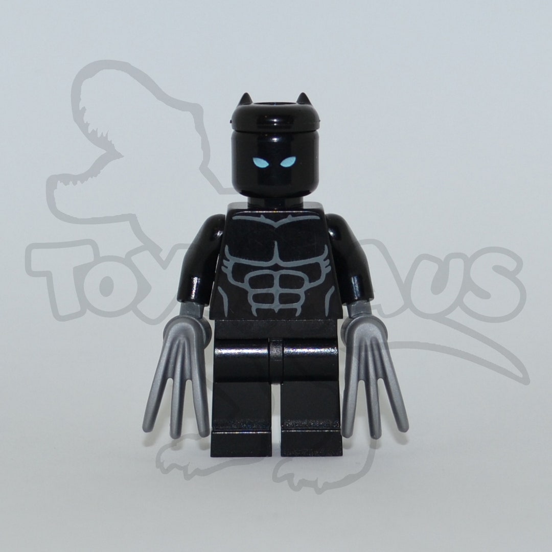 BLACK PANTHER Custom Pad Printed Minifigure Avengers Wakanda Forever ...