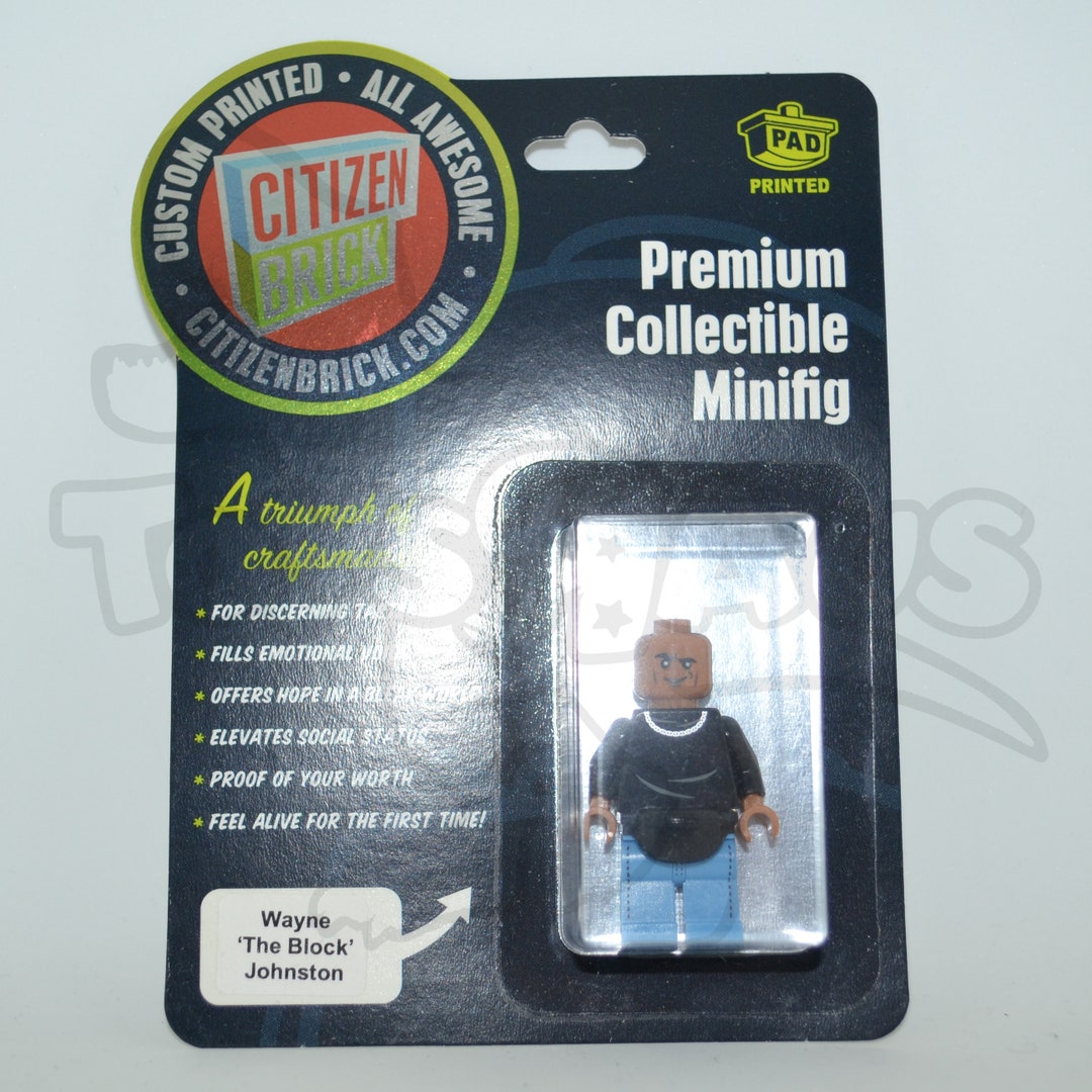 CITIZEN BRICK Wayne the Block Johnston Custom Pad Printed Minifigures ...