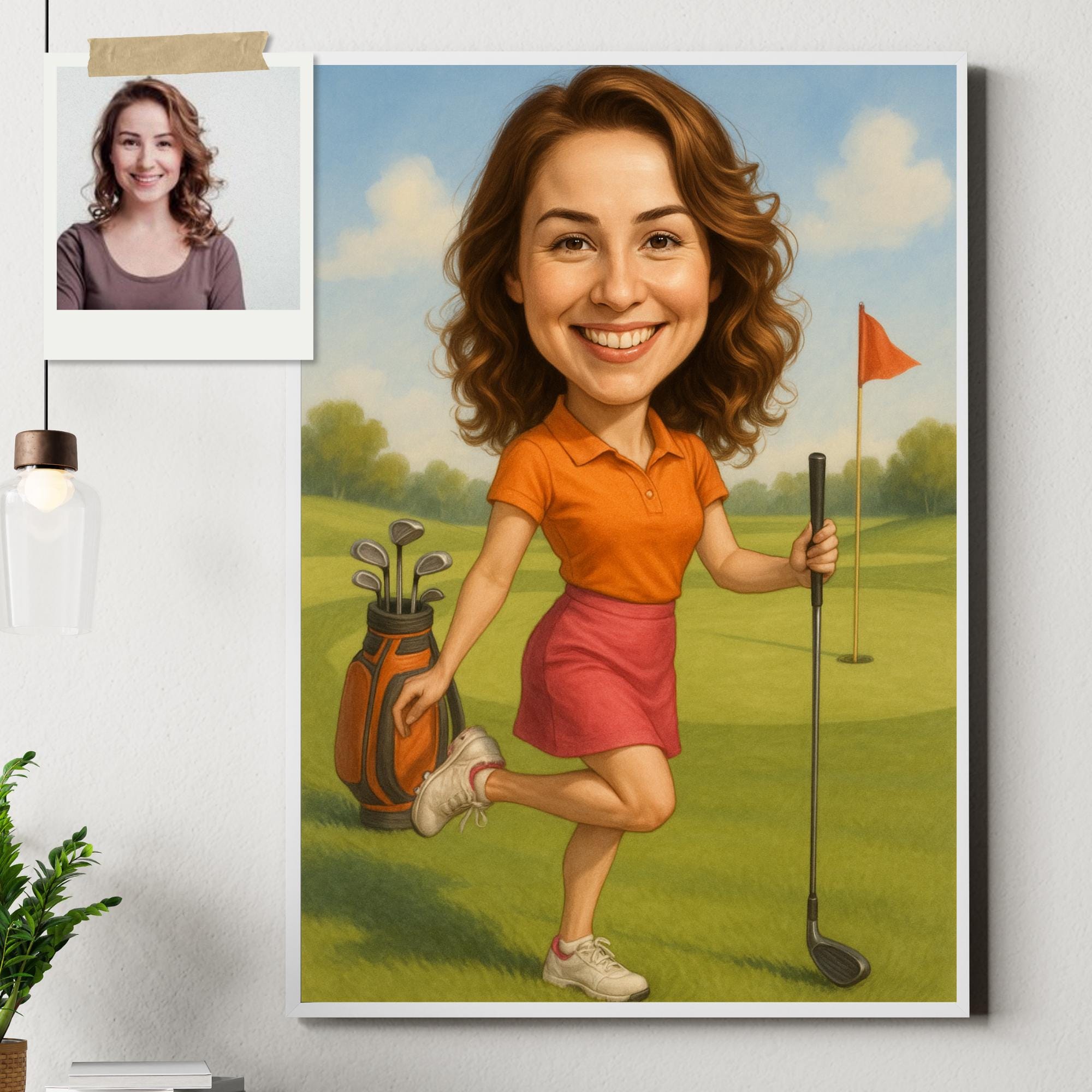 Custom Father's Day Golf Portrait - Personalized Golfer Caricature From ...