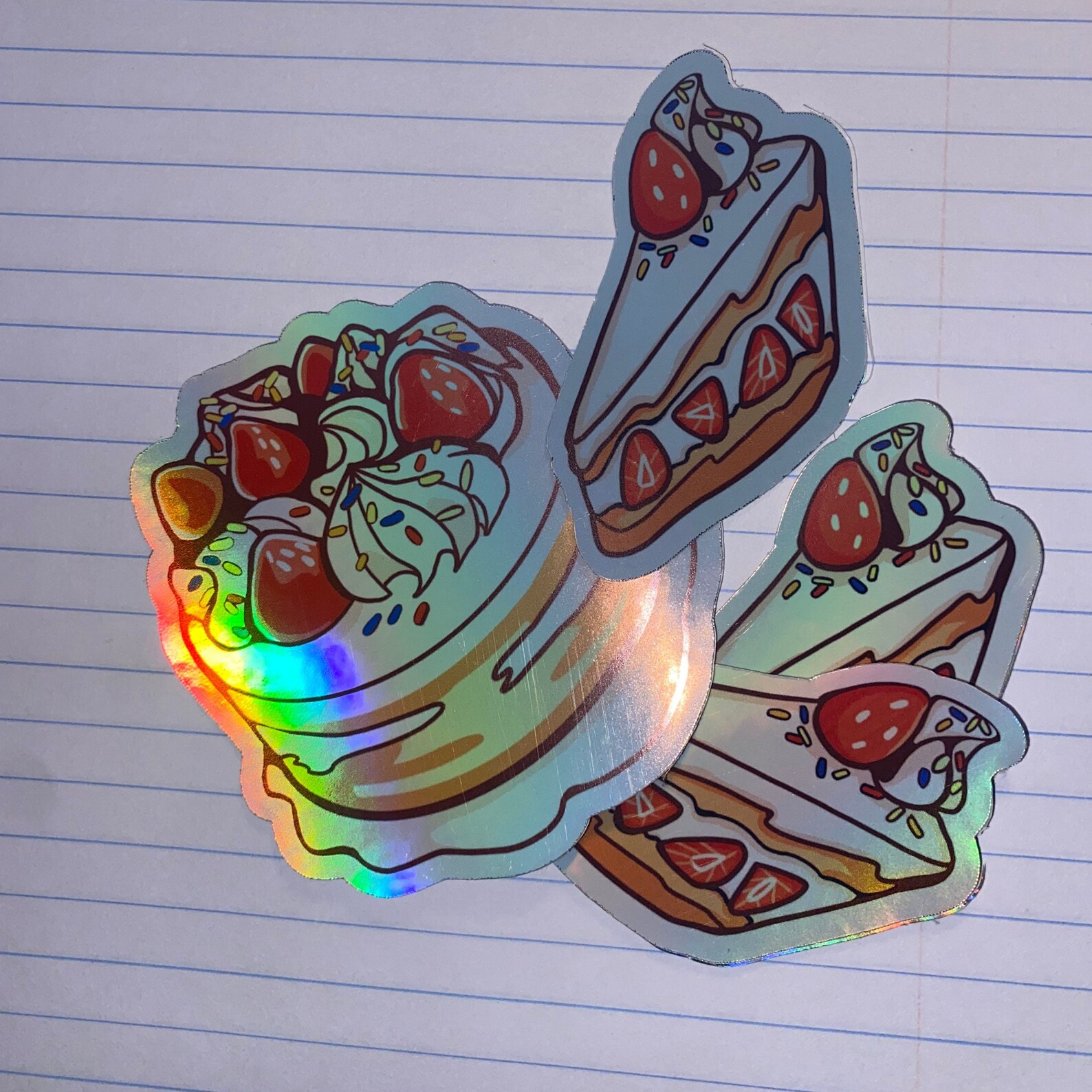 Strawberry Shortcake Holographic Vinyl Sticker Set Cute | Etsy