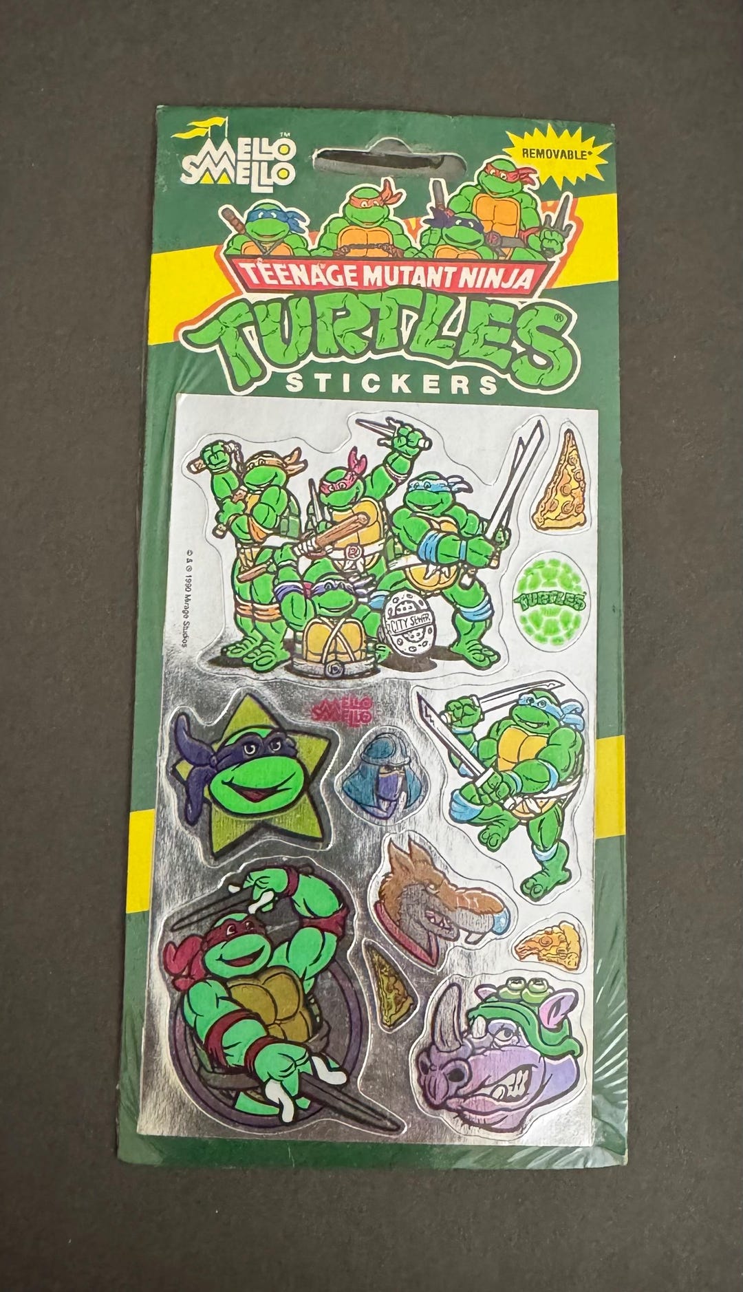 Vintage 1990 Teenage Mutant Ninja Turtles Metallic Sticker Pack Pizza ...
