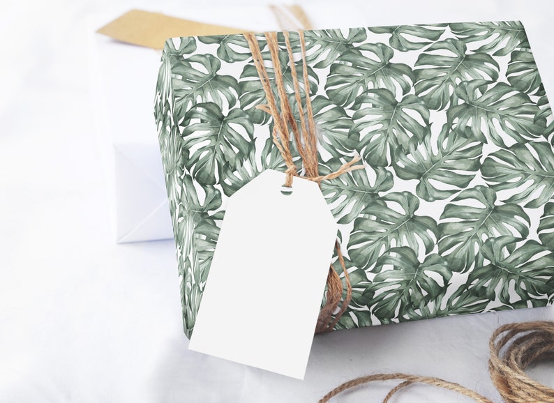 Botanical Wrapping Paper/tropical Leaf Wrapping Paper/wedding Gift Wrap ...