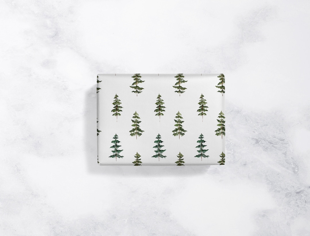 Watercolor Trees/gift Wrap/pine Tree Wrapping Paper/forest Trees/nature ...