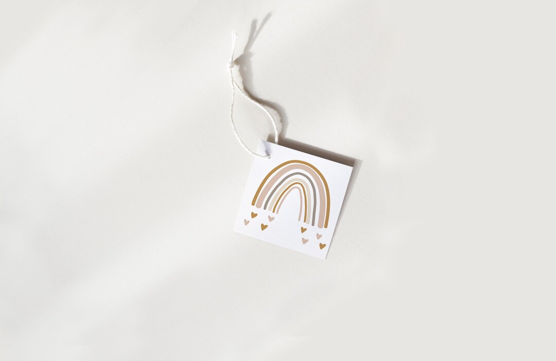 Boho Rainbow Gift Tags/10pk/to From Tag/square Gift Tag/baby Shower ...