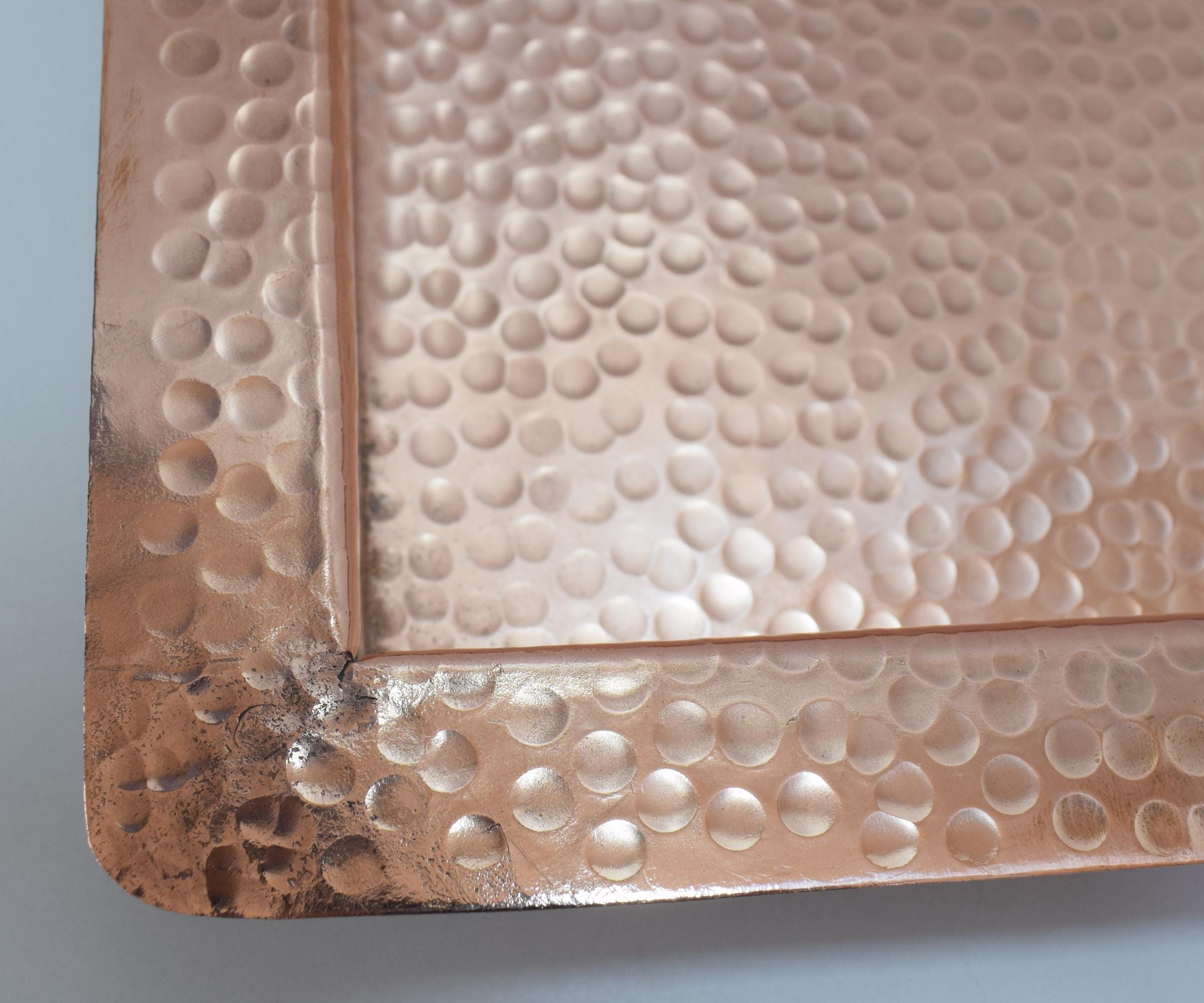 Hammered Solid Copper Tray, Custom Made Unlacquered Copper Tray ...