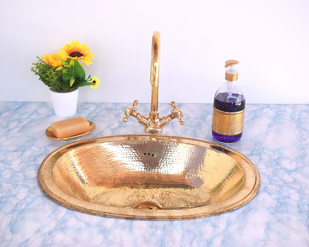 Brass Sink, Solid Brass Sink, Brass Oval Sink, Unlacquered Brass Sink ...