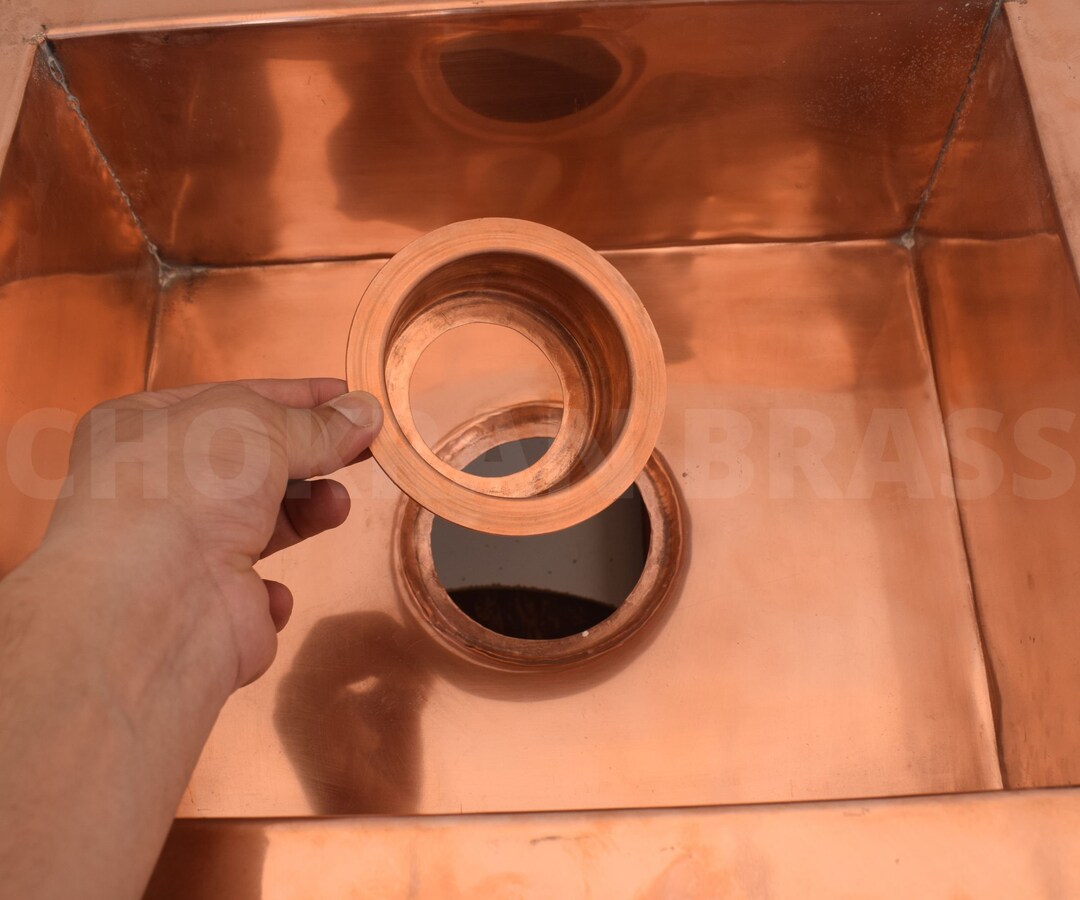 Unlacquered Copper Disposal and Flanges, Sink Drain Hole, Unlacquered ...