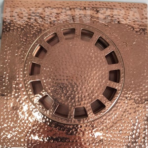 Copper Floor Drain, Hammered Shower Drain Cover, Unlacquered Hammered ...