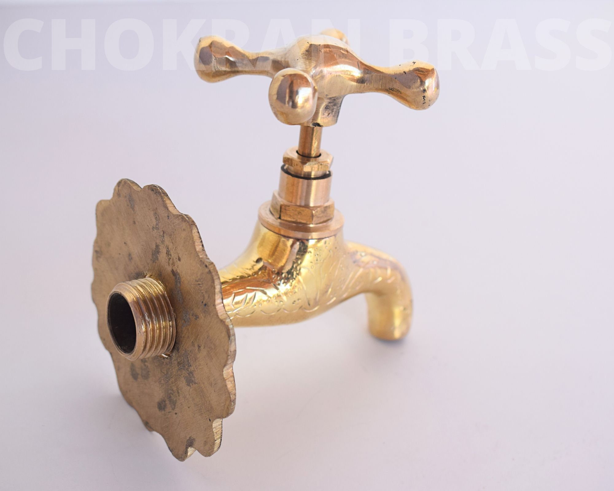 Brass Water Tap Brass Wall Faucet Brass Faucet Unlacquered - Etsy