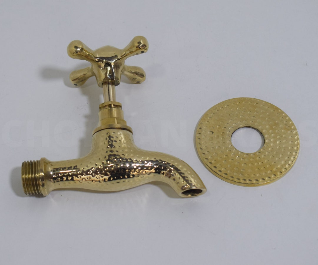 Wall Faucet, Brass Water Tap, Water Spigot, Antique Garden Tap, Wall ...