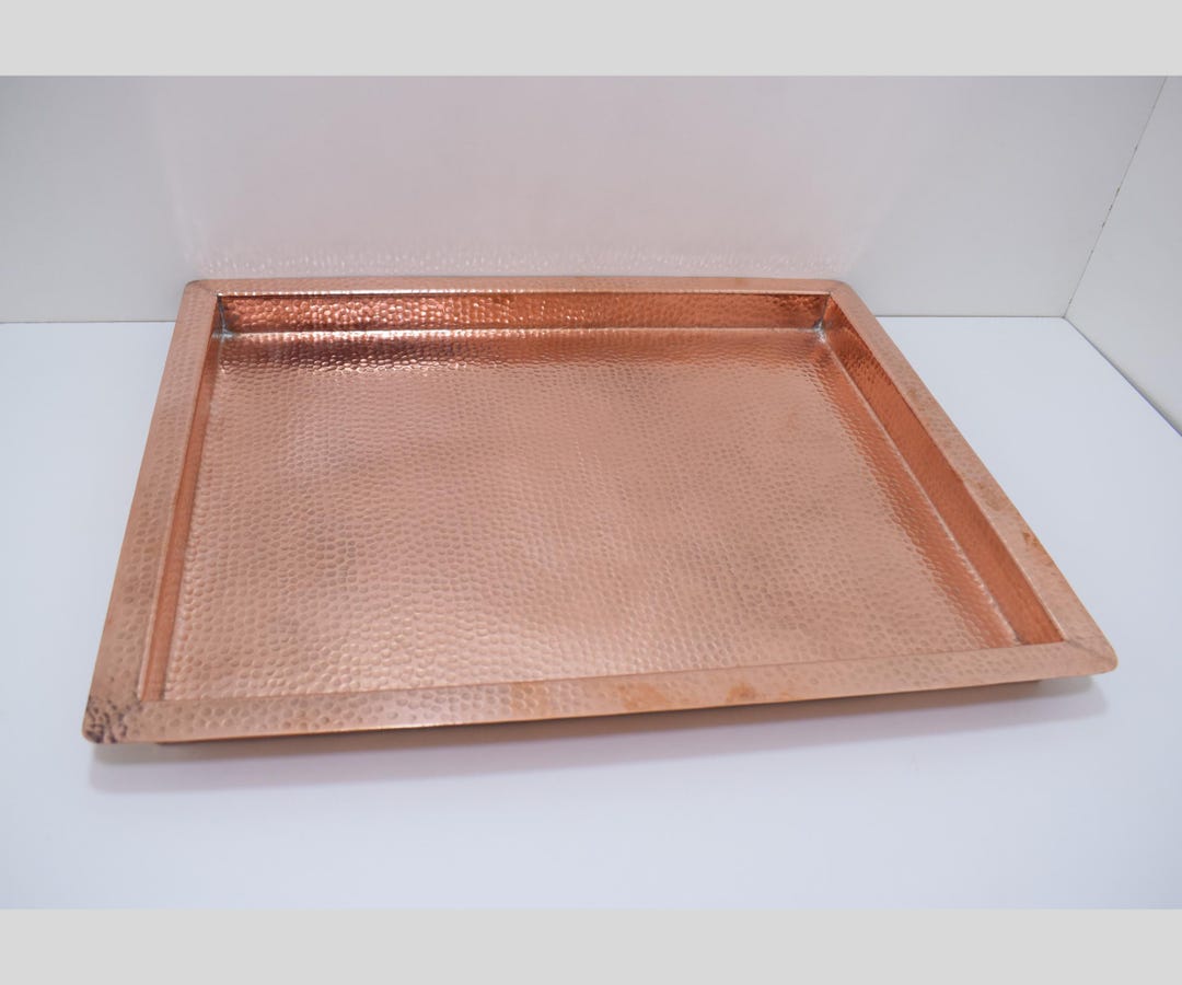 Hammered Solid Copper Tray, Custom Made Unlacquered Copper Tray ...