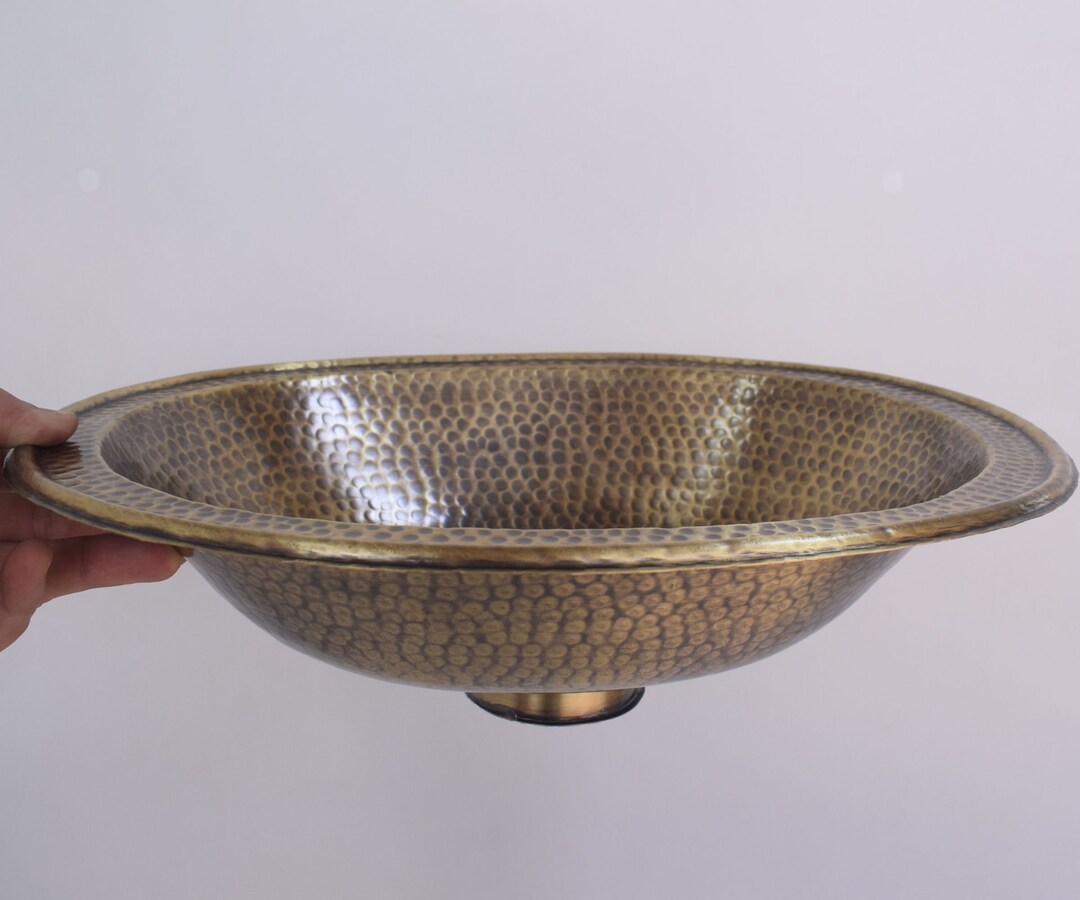 Bronze Oval Moroccan Sink, Hammered Bronze Sink Handmade, Brass Sink ...
