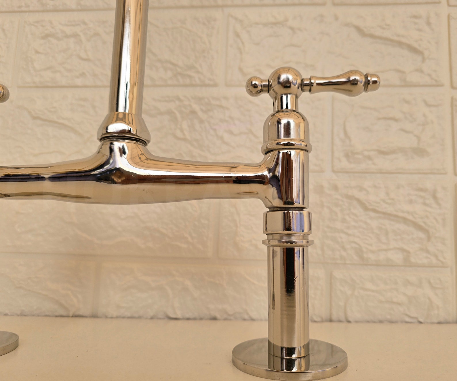 Nickel Kitchen Faucet, Bridge Kitchen Faucets, Silver Kitchen Bridge ...