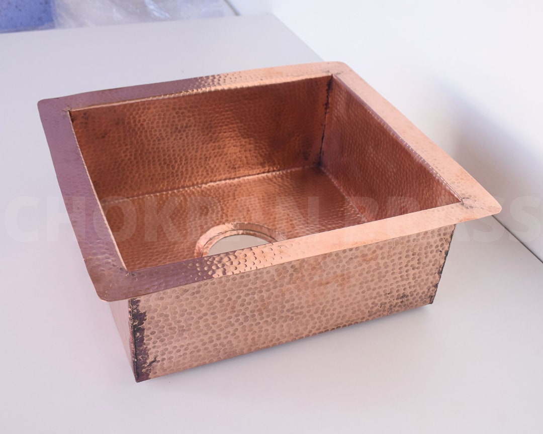 Unlacquered Copper Kitchen Sink, Solid Copper Undermount Hammered Sink ...