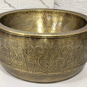 Handmade Brass Vessel Sink With Antique Bronze Finish, Handmade ...