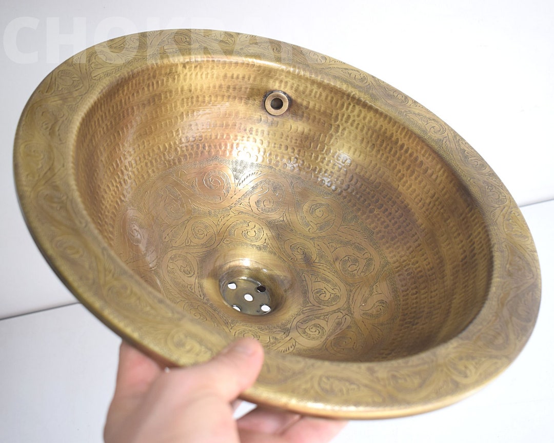 Bronze Bathroom Sink With Antique Design, Hand Hammered Sink for ...