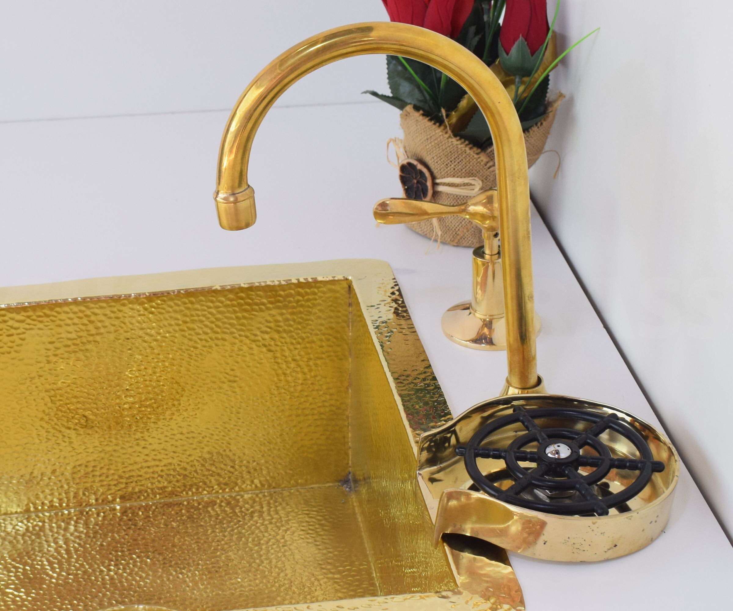 Unlacquered Brass Glass Rinser Kitchen Sink Brass Cup Washer - Etsy