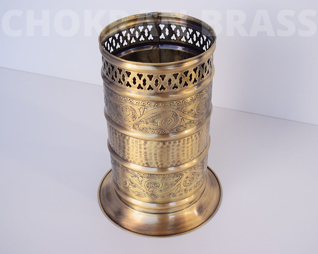 Bronze Trash Can,bronze Moroccan Trash Can,oiled Bronze Finish, Trash ...