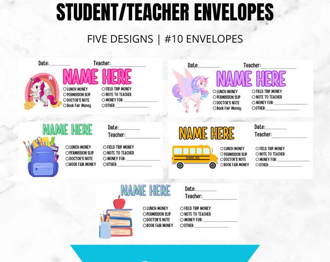 Student Envelopes for School || Printable Money Envelope || Instant ...