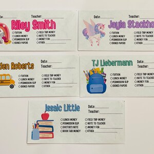 Custom Back to School Envelopes, Student School Envelopes, Kids ...