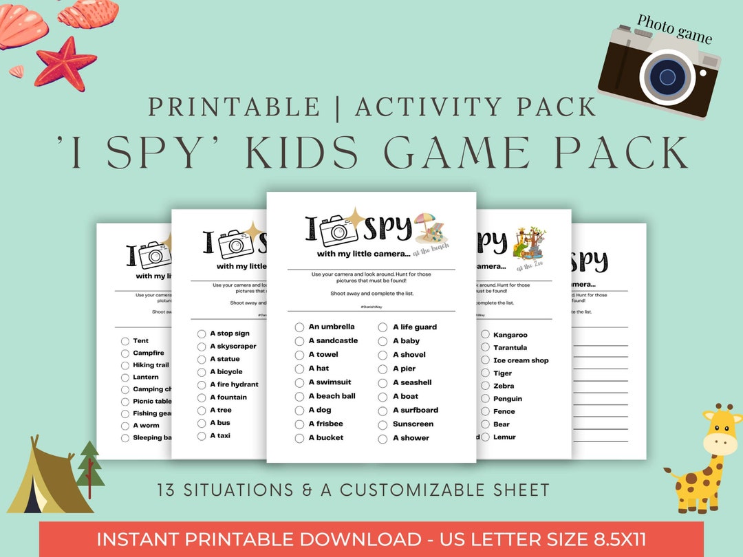 Kids' Adventure Seekers: Interactive 'I Spy' Printable Game Pack ...