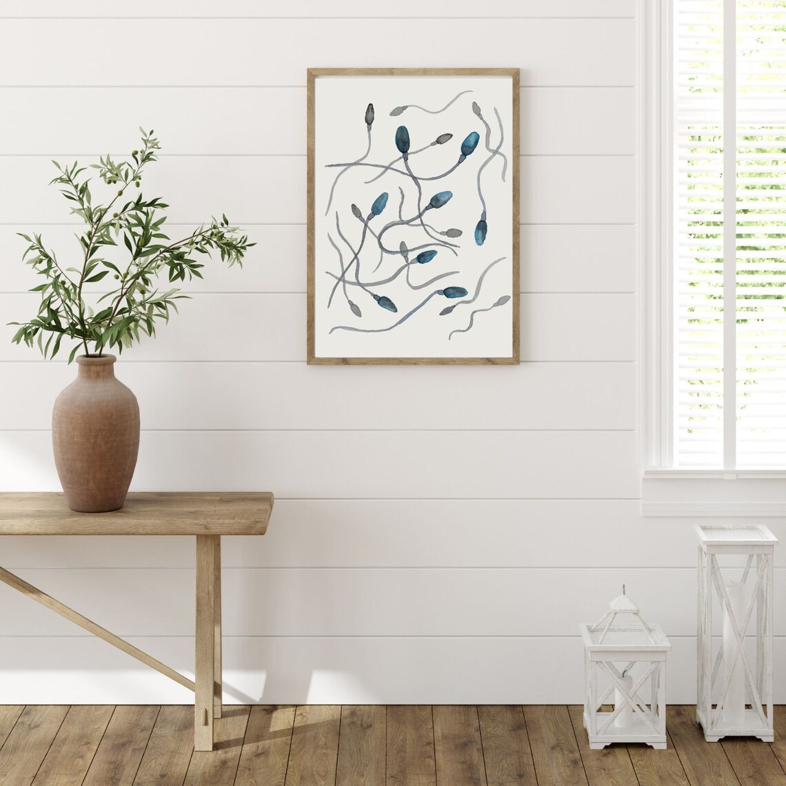 Sperm Cells Watercolor Print Download, Spermatozoa, IVF Fertility ...