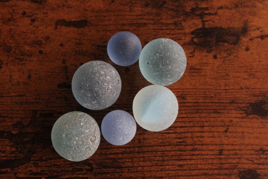 Set of 6 Sea Marbles, Japanese Sea Marble, Beach Glass, Sea Glass ...