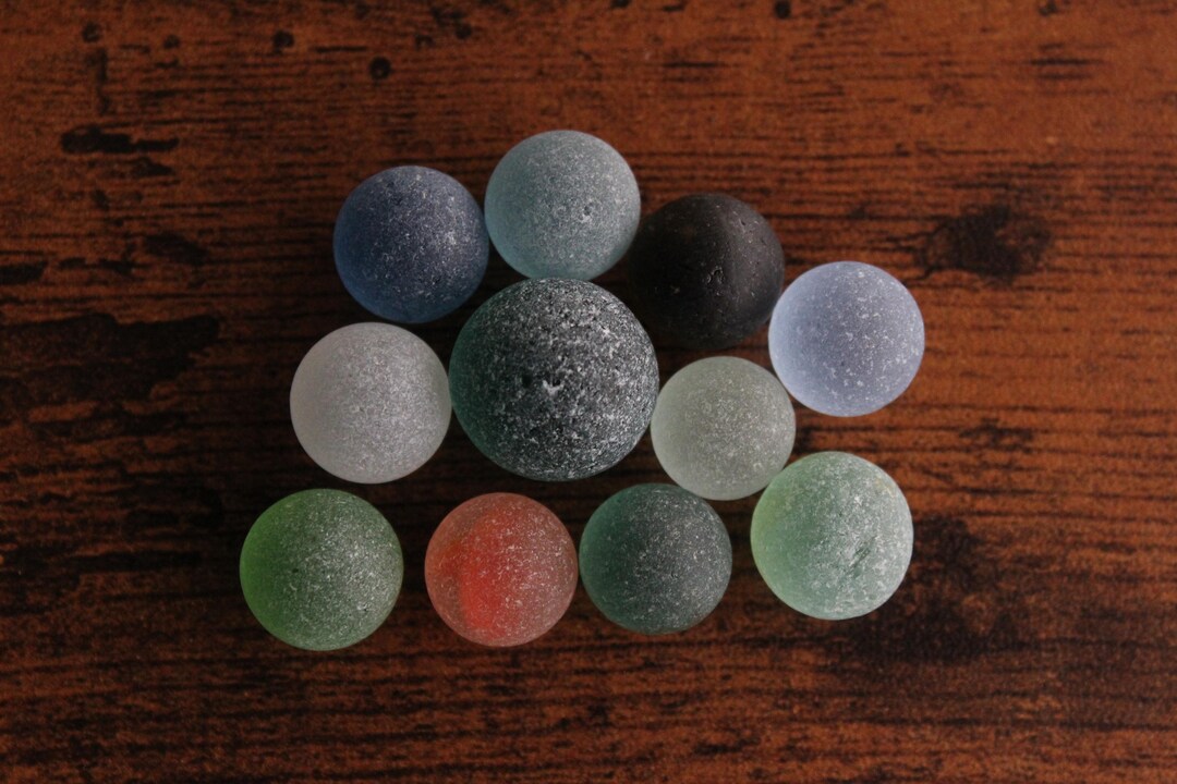 Set of 11 Sea Marbles, Japanese Sea Marble, Beach Glass, Sea Glass ...