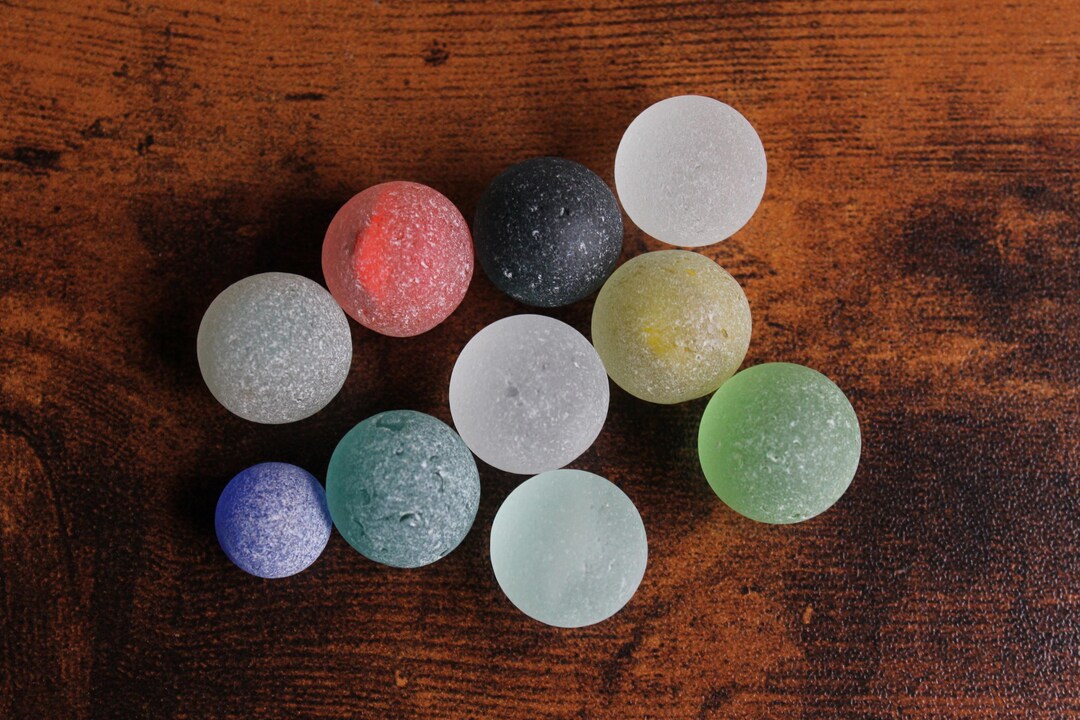 Set of 10 Sea Marbles, Japanese Sea Marble, Beach Glass, Sea Glass ...