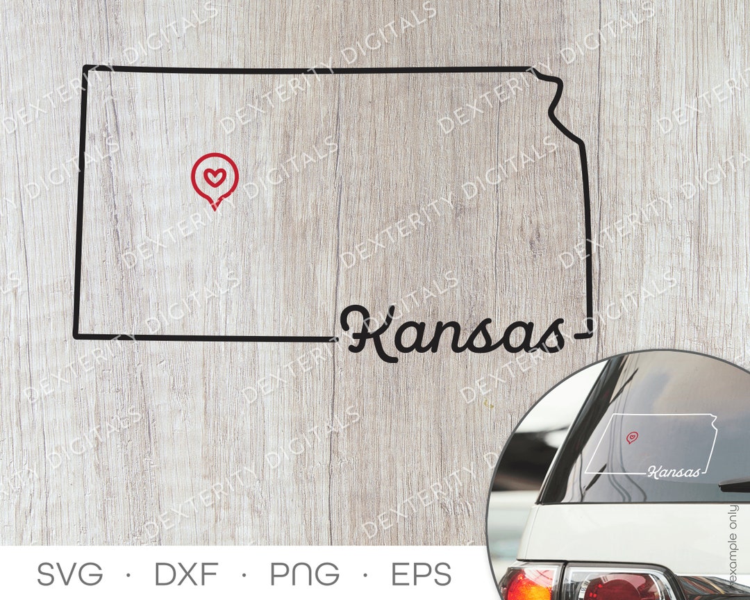 Kansas SVG USA State Design SVG Cut File for Cricut, Silhouette Digital ...