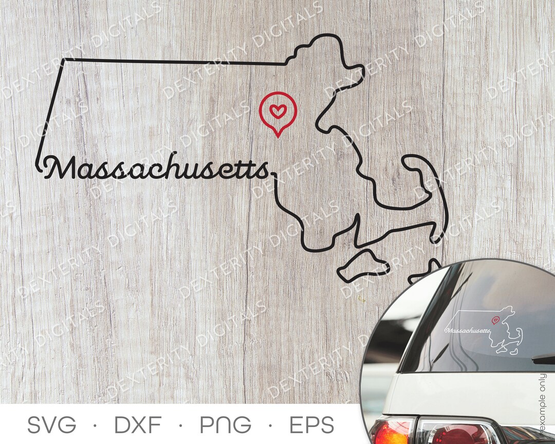 Massachusetts SVG USA State Design SVG Cut File for Cricut, Silhouette ...