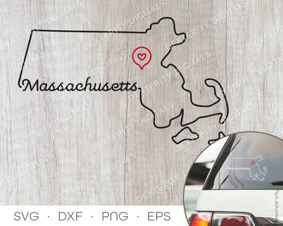 Massachusetts SVG USA State Design SVG Cut File for Cricut, Silhouette ...