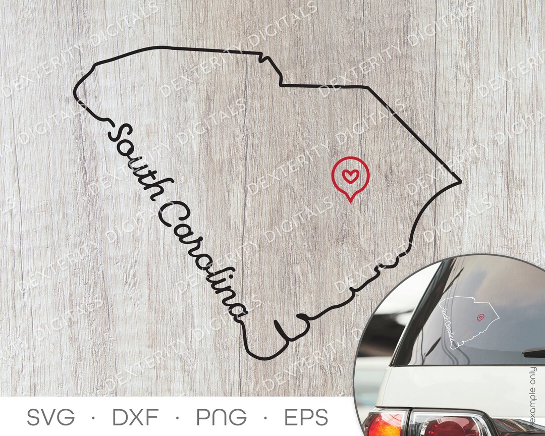 South Carolina SVG USA State Design SVG Cut File for - Etsy