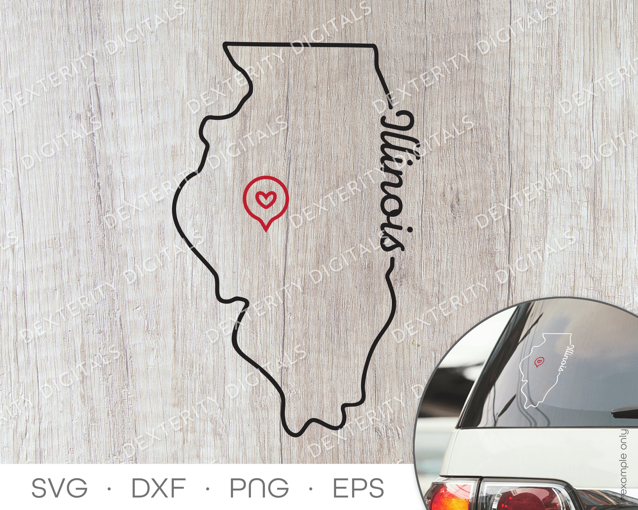 Illinois SVG USA State Design SVG Cut File for Cricut - Etsy