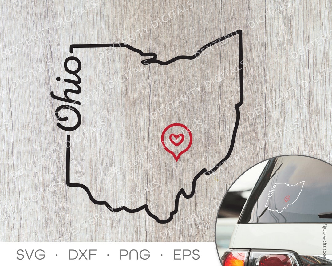Ohio SVG USA State Design SVG Cut File for Cricut, Silhouette Digital ...