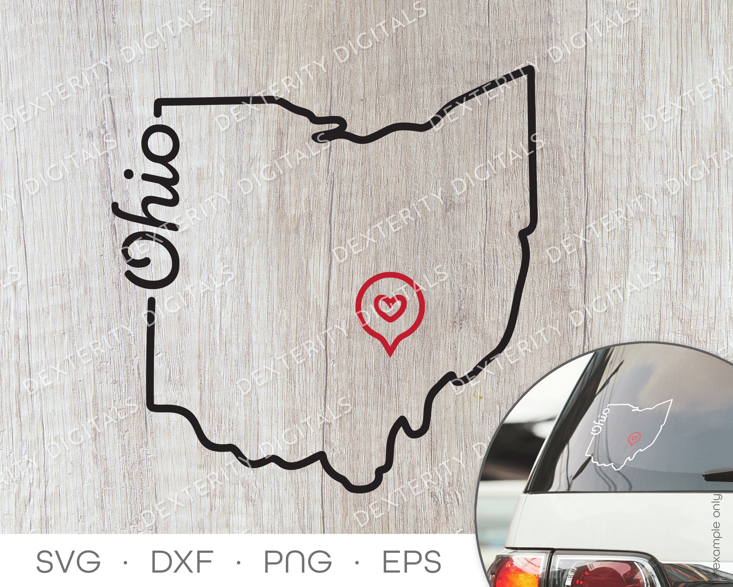 Ohio SVG USA State Design SVG Cut File for Cricut, Silhouette Digital ...