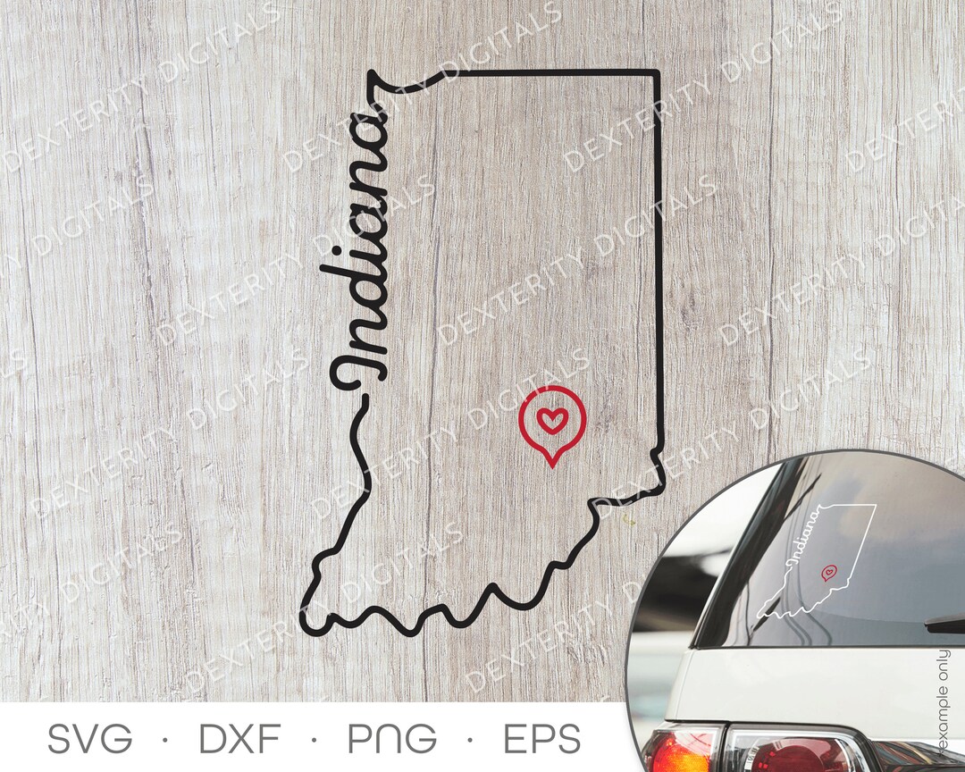 Indiana SVG USA State Design SVG Cut File for Cricut, Silhouette ...