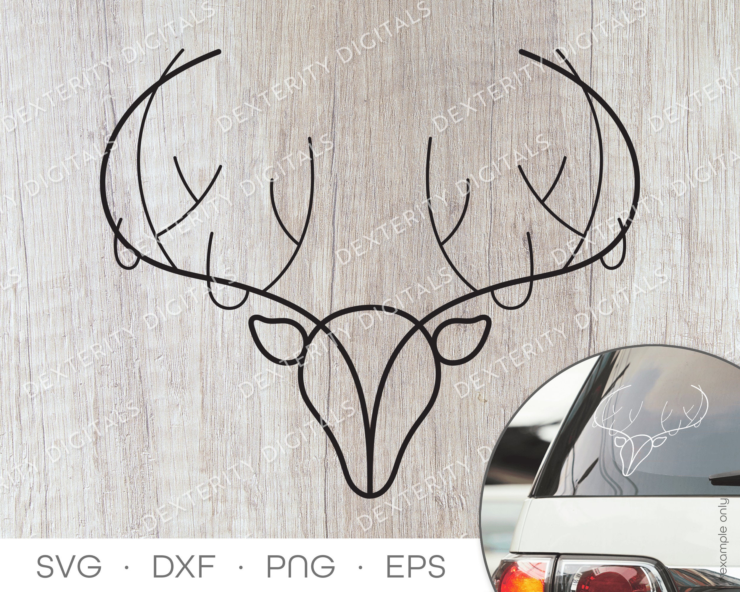 Deer SVG | Linework Antlers Design | SVG Cut File for Cricut ...